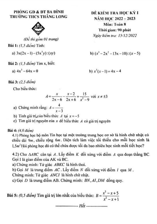Đề Thi HK1 Toán 8 - Trang 6 trên 12 - THCS.TOANMATH.com