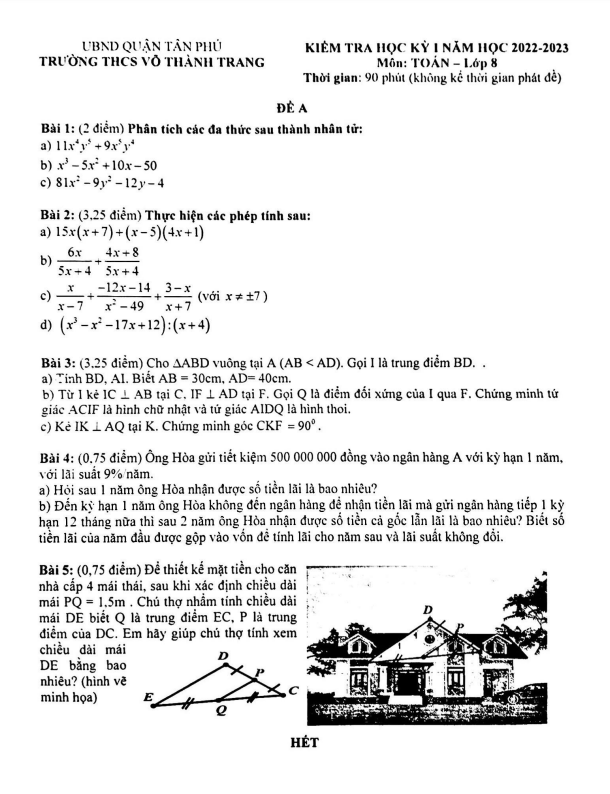 Đề Thi HK1 Toán 8 - Trang 6 trên 12 - THCS.TOANMATH.com